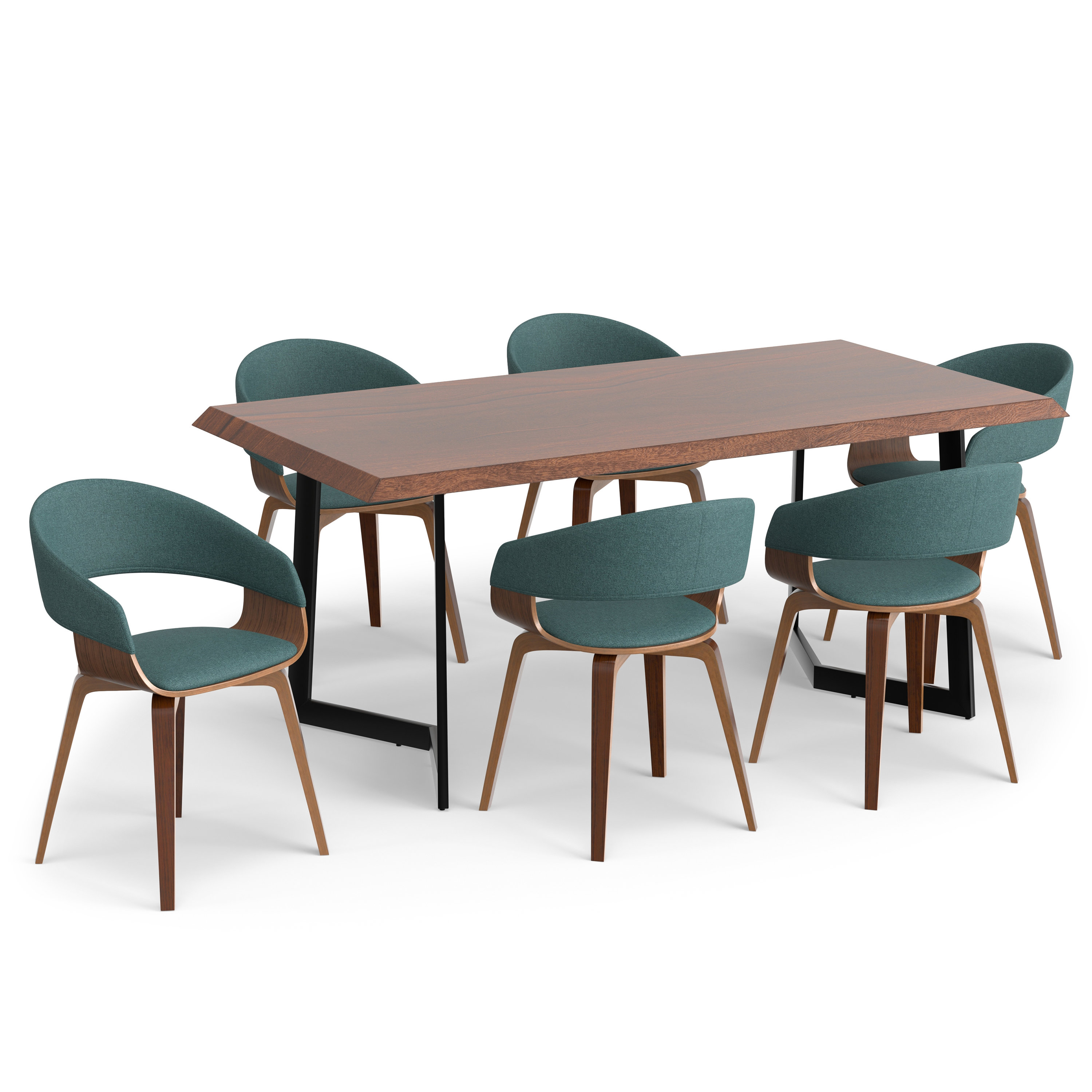 Simpli Home Lowell / Watkins 7-Piece Modern Industrial Dining Set with ...