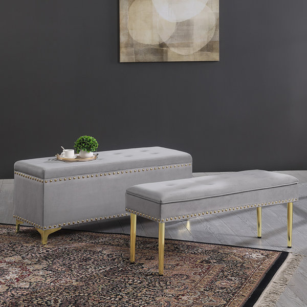 Mercer41 Iddings Velvet Upholstered Storage Bench | Wayfair