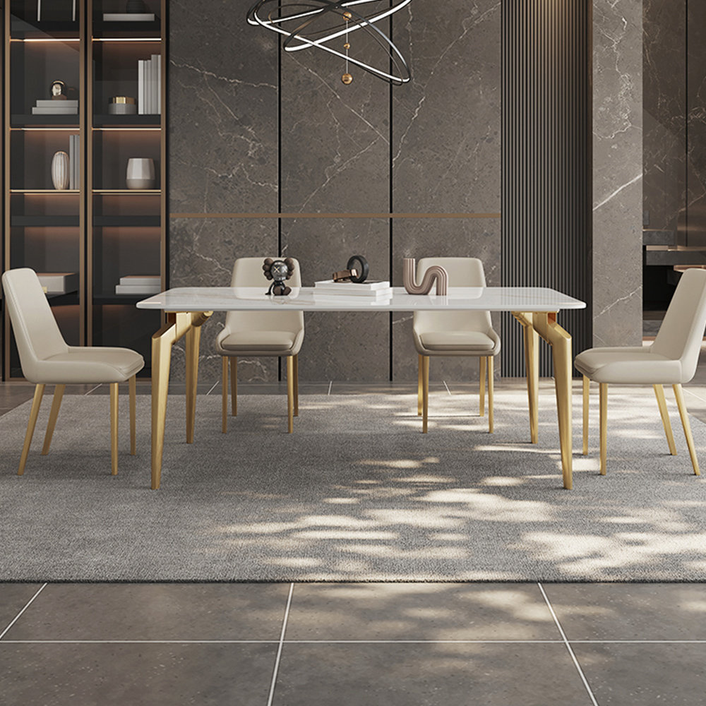 Sleek Surface Designs Stainless Steel Sintered Stone Table and Chair ...