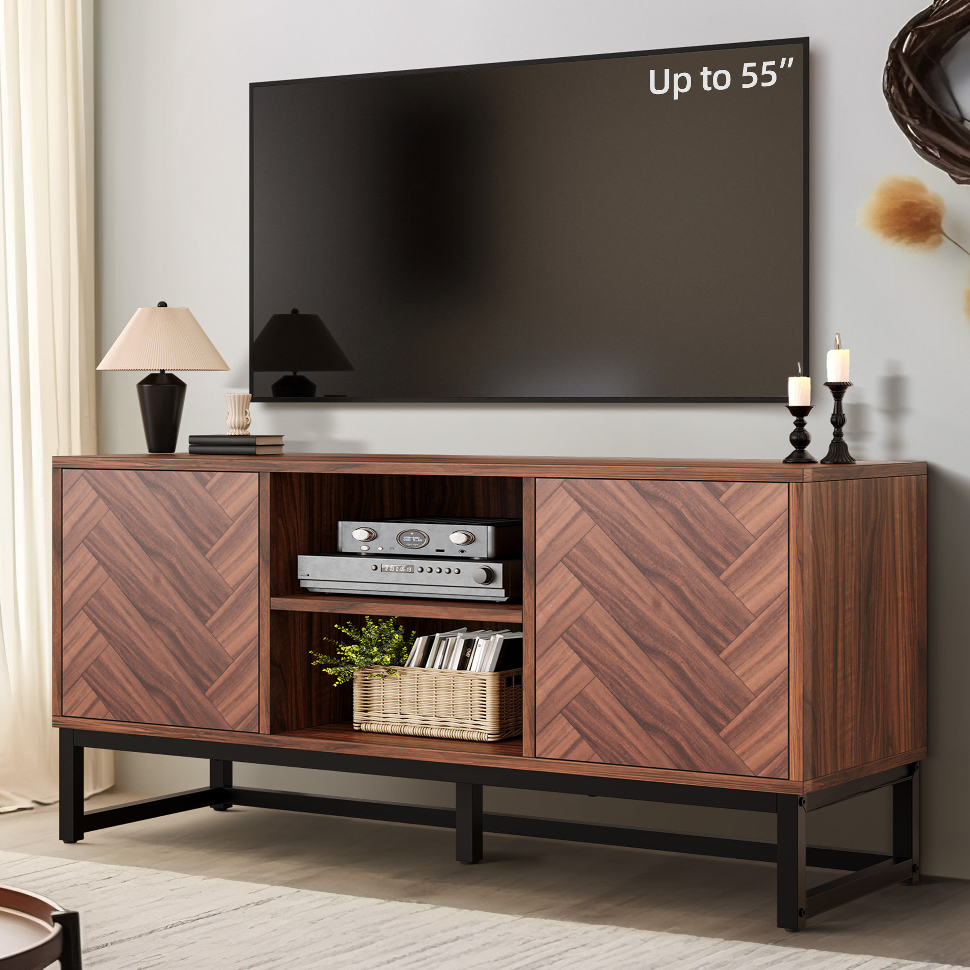 17 Stories Kenol 47"Media Console, TV Stand, Multifunction Sideboard ...