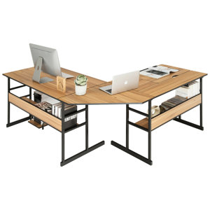 Inbox Zero Doireann L-Shaped Metal Base Drafting Table & Reviews | Wayfair