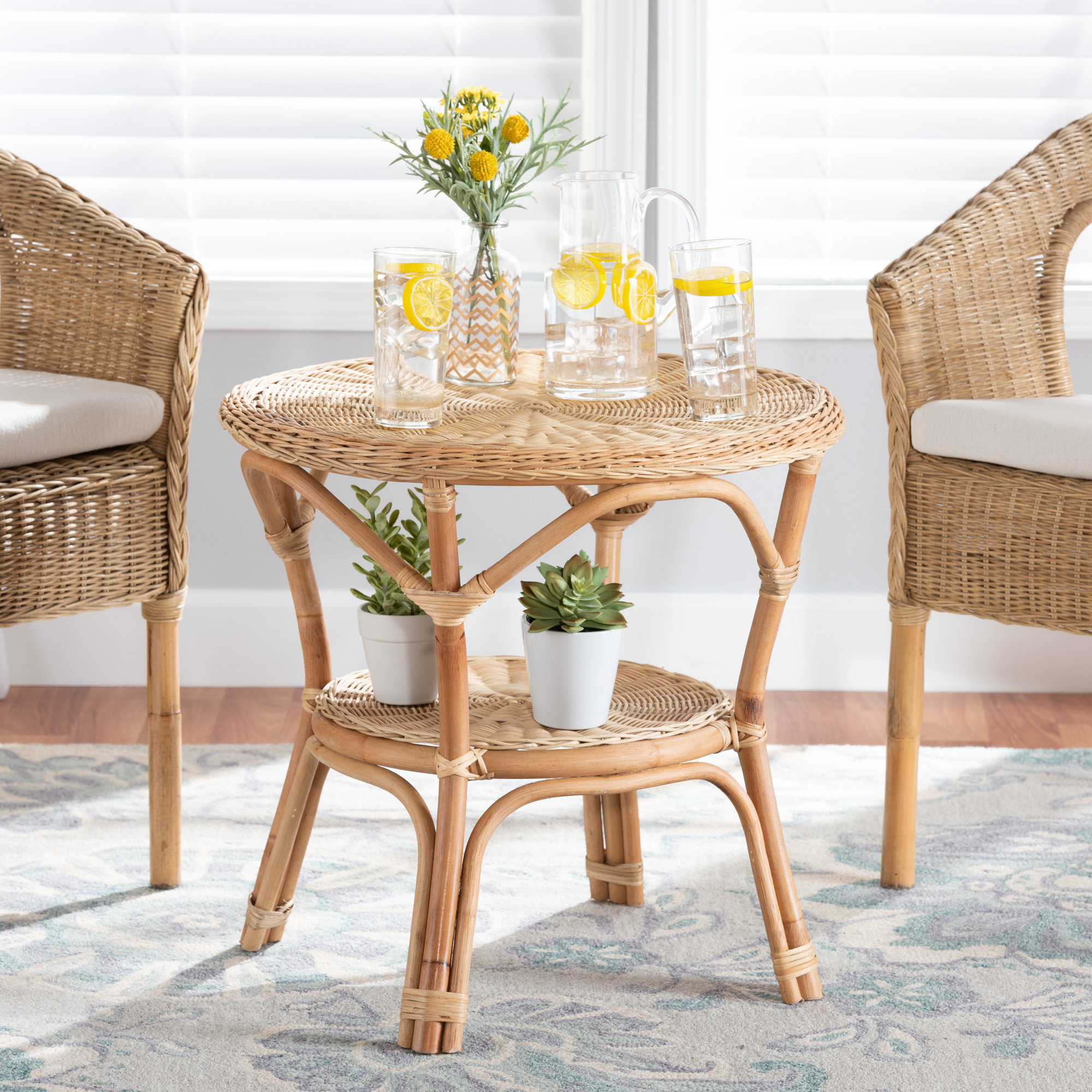 Bayou Breeze Namboodri Modern Bohemian Natural Brown Antique Rattan ...