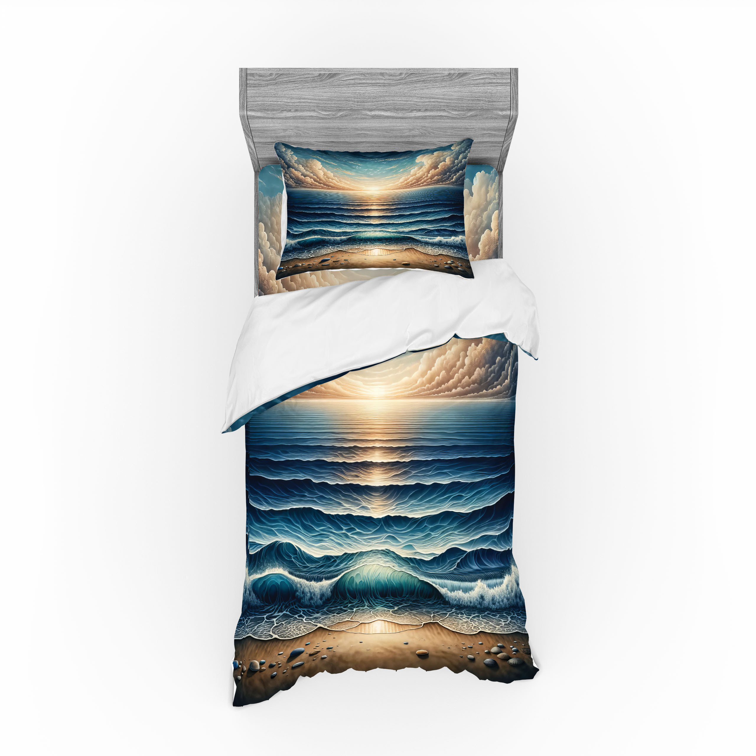 Ambesonne Seascape Bedding Set & Blue Pale Brown | Wayfair