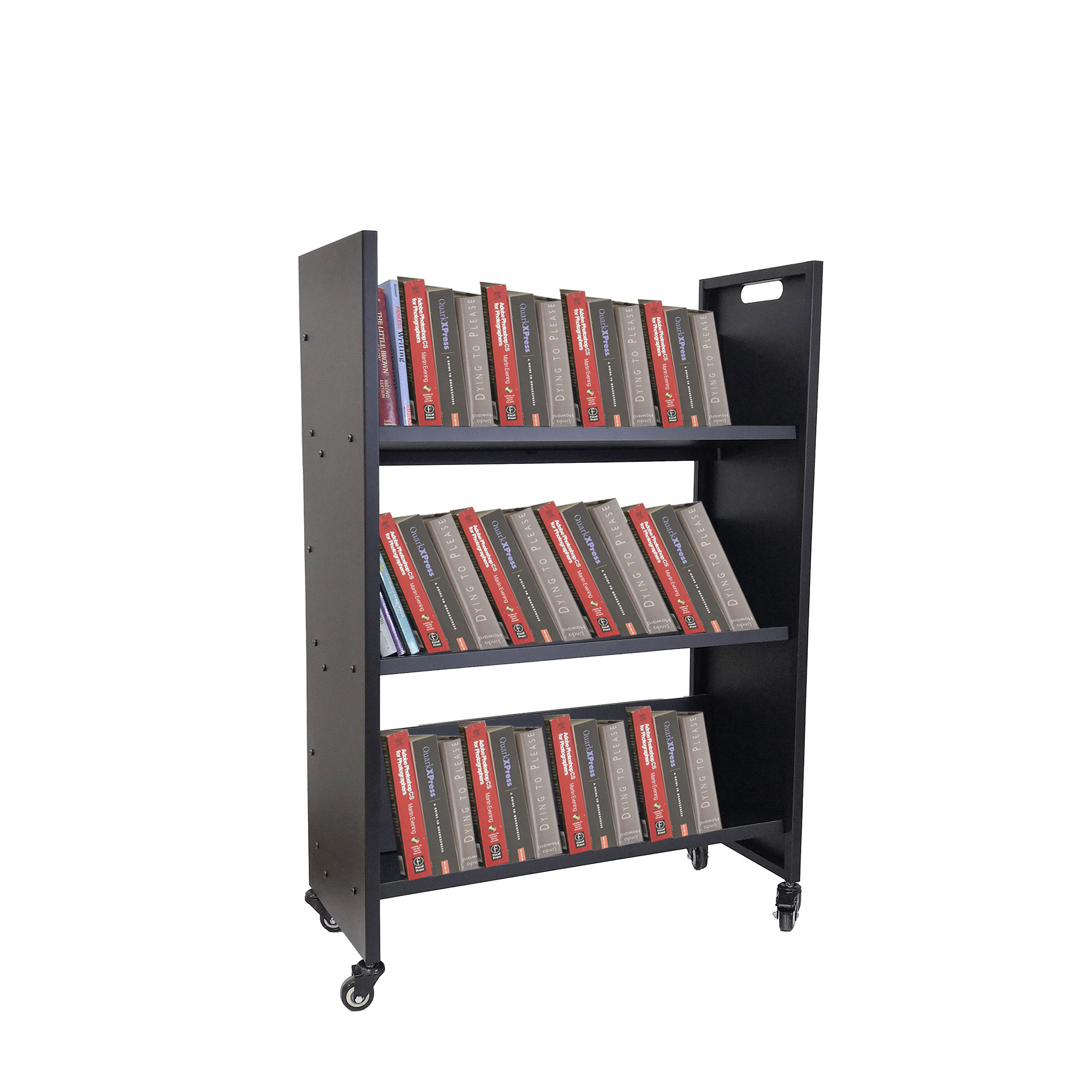 FixtureDisplays Metal Book Cart Rooling Book Truck Library Book Cart ...