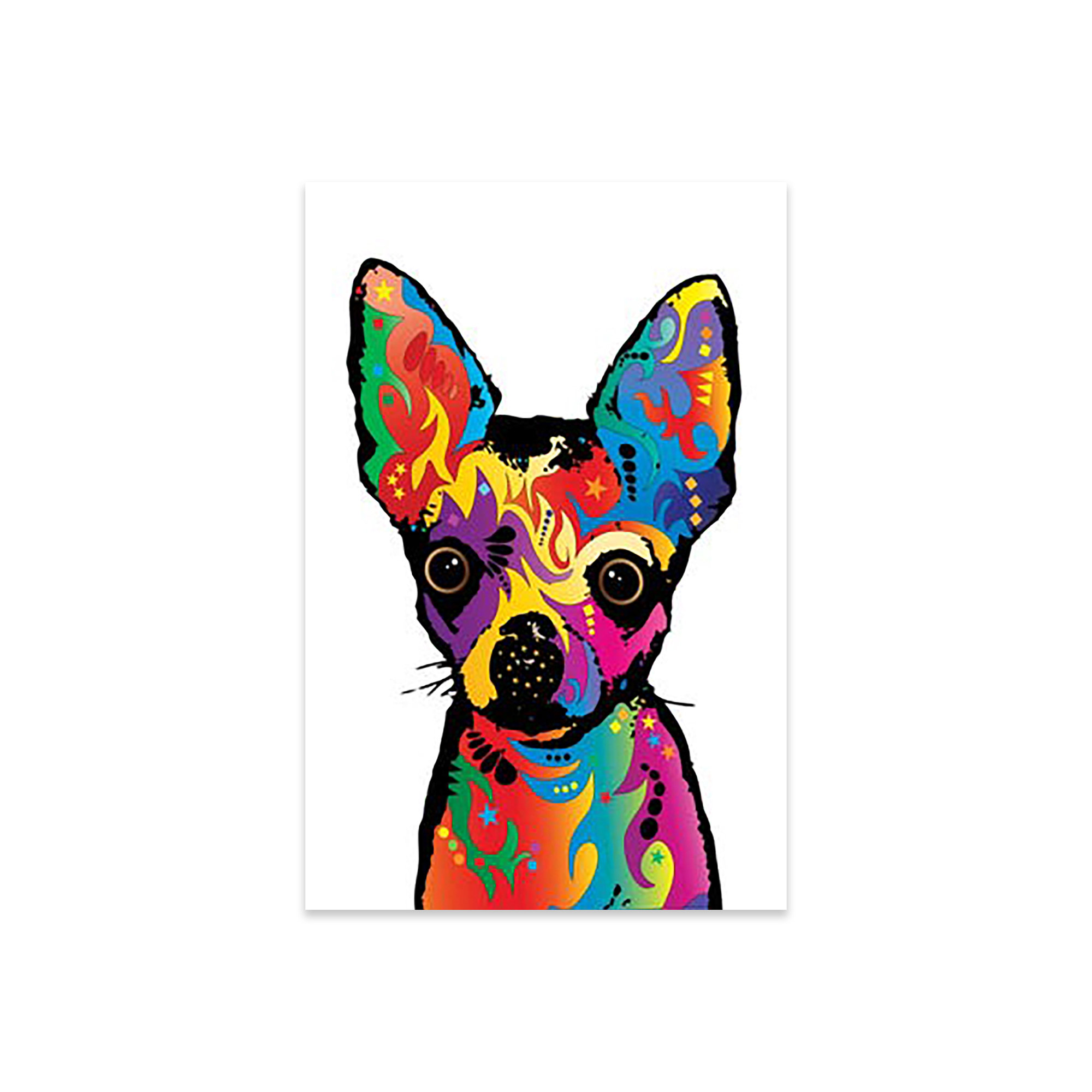 Bungalow Rose Rainbow Chihuahua On White Print On Acrylic Glass ...