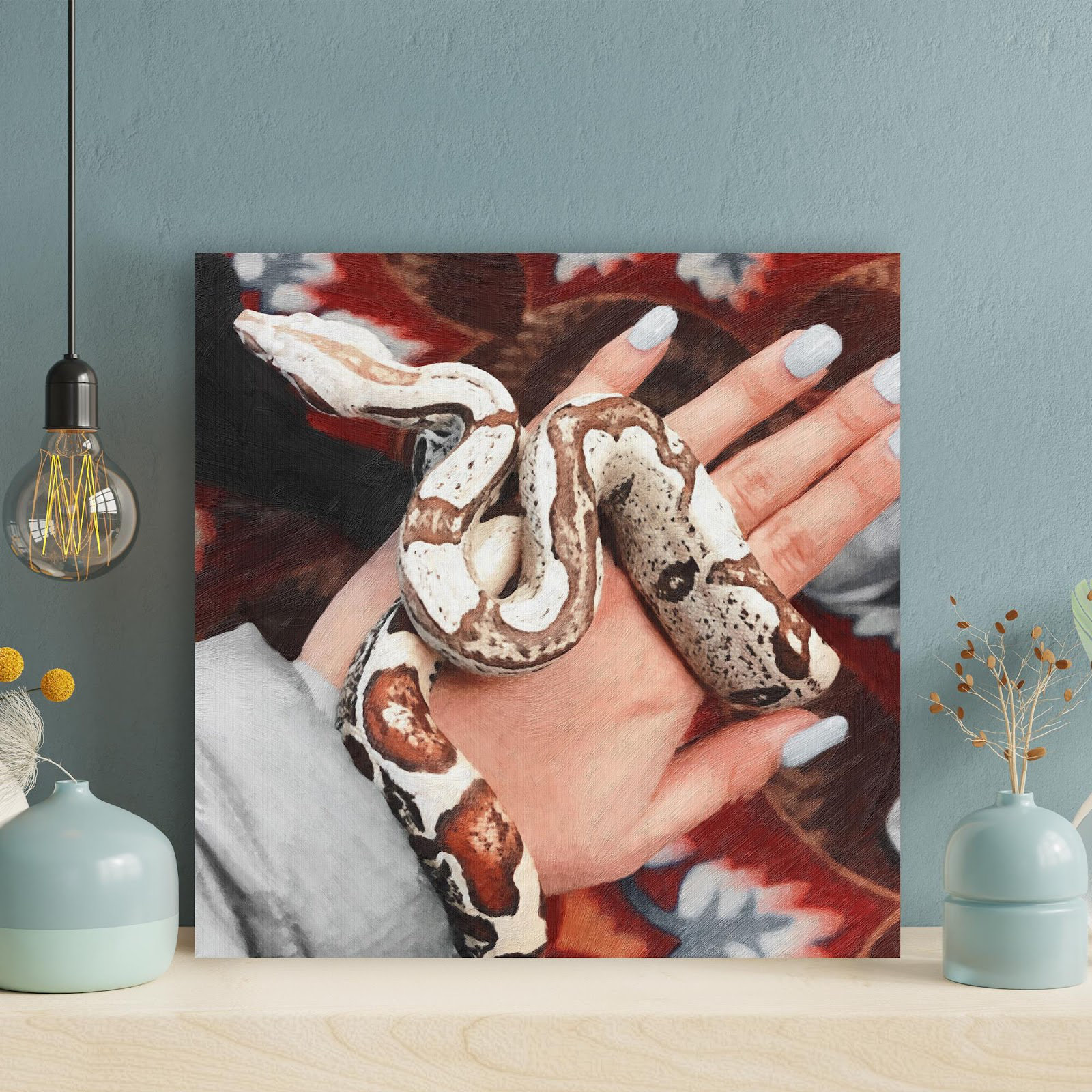 Latitude Run® Brown And White Snake - Wrapped Canvas Painting - Wayfair ...