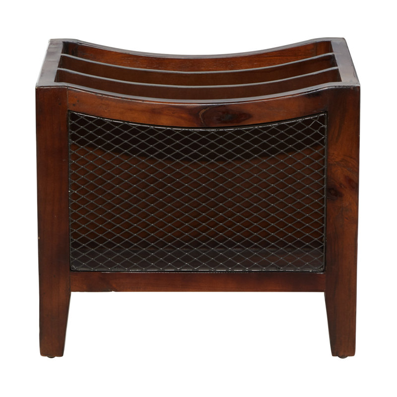 Charlton Home® Wood 3 Slot Decorative Brown Magazine Holder with ...