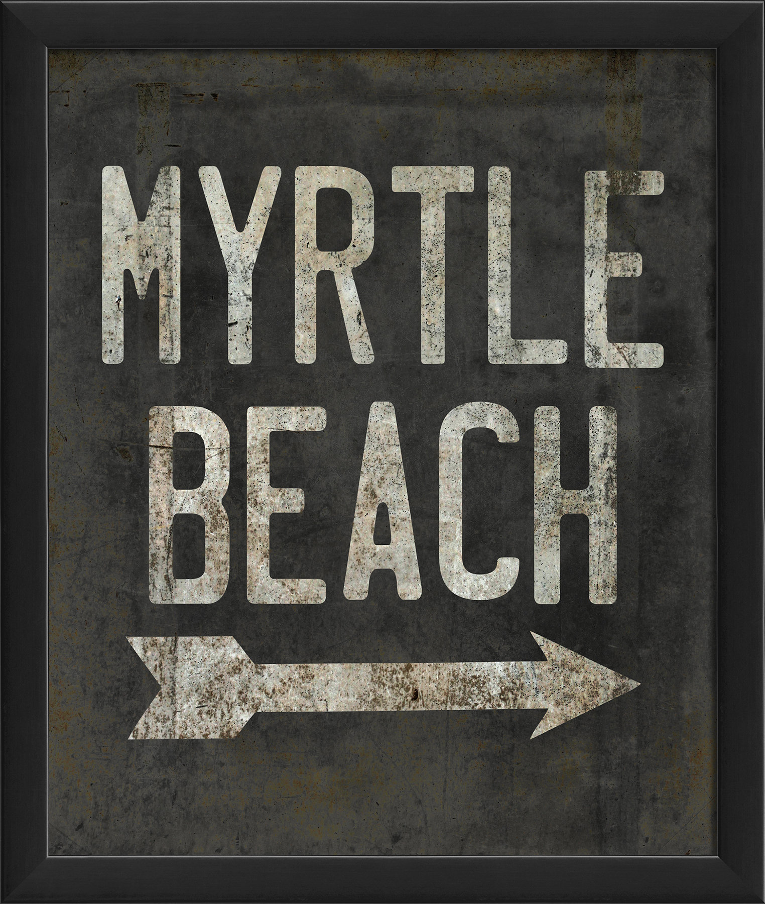 The Artwork Factory Myrtle Beach Beach Sign Framed Textual Art | Wayfair