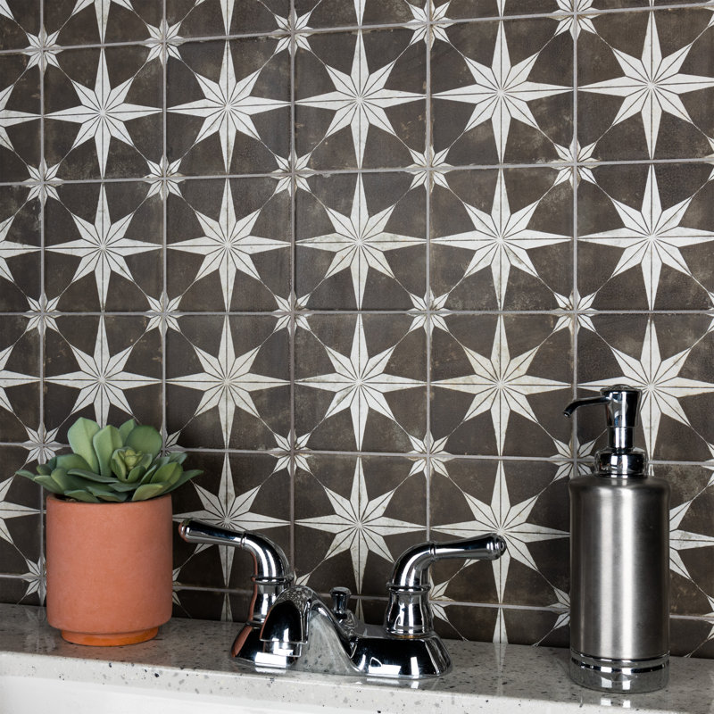 Merola Tile Harmonia 13" x 13" Ceramic Patterned Wall & Floor Tile ...