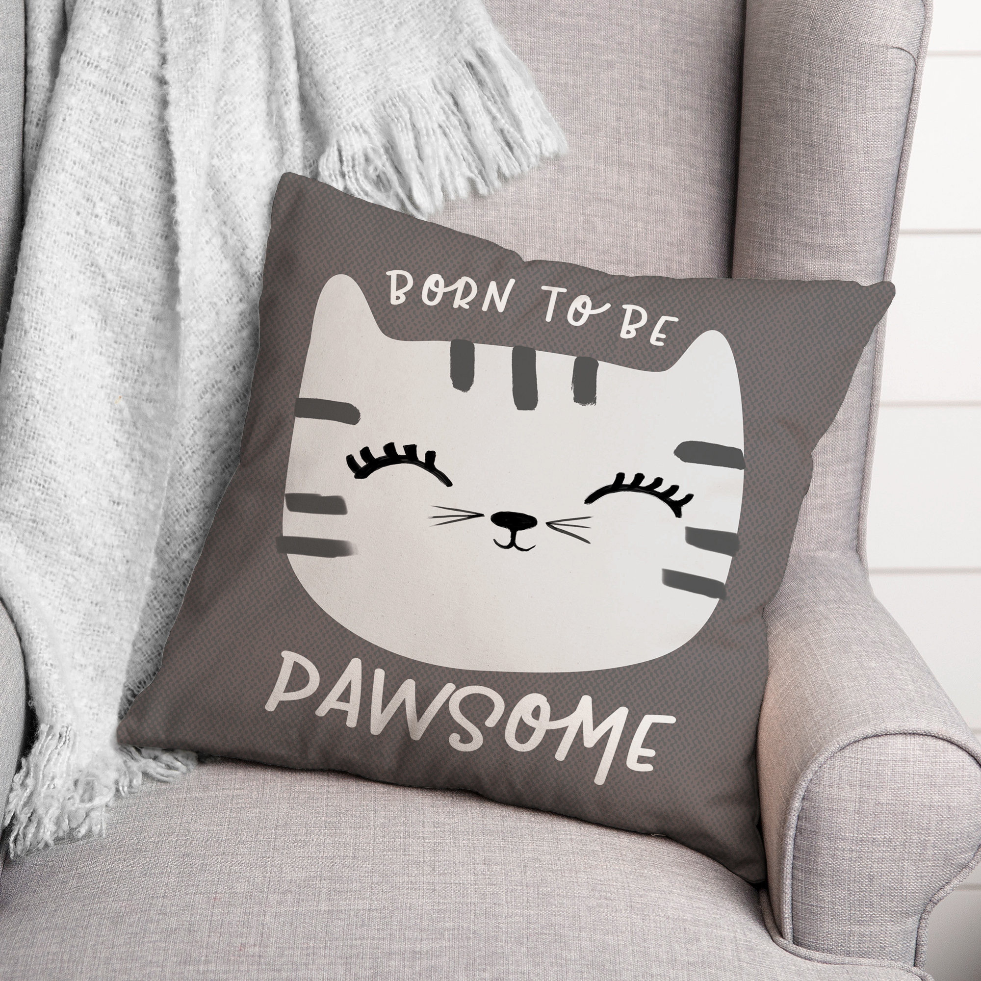 Designs Direct Creative Group Born to Be Pawsome Throw Pillow | Wayfair