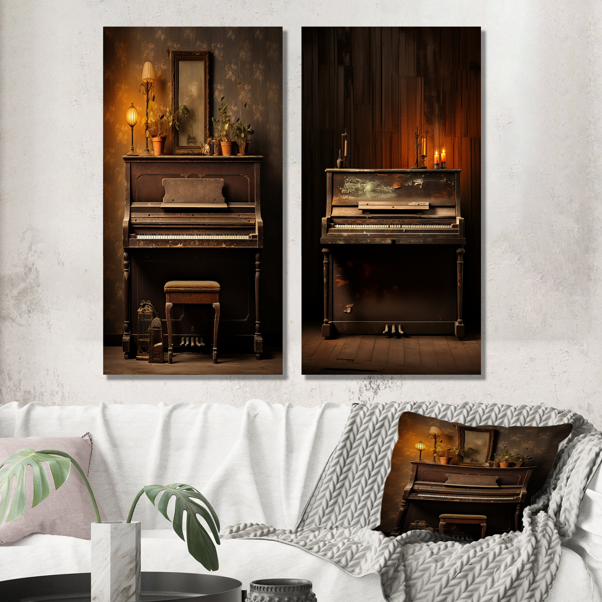 Red Barrel Studio® Vintage Piano Rustic Melodies - Music Piano Wall Art ...