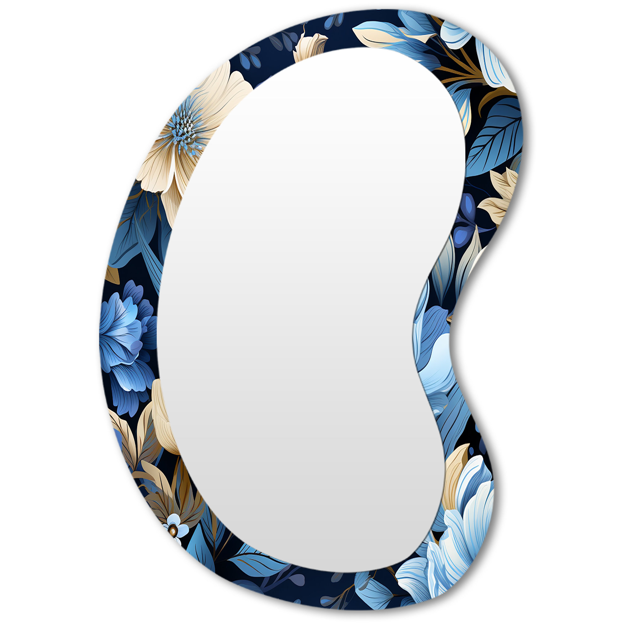 Latitude Run® Koval Blue And Beige Peonies Boho Pattern - Floral ...