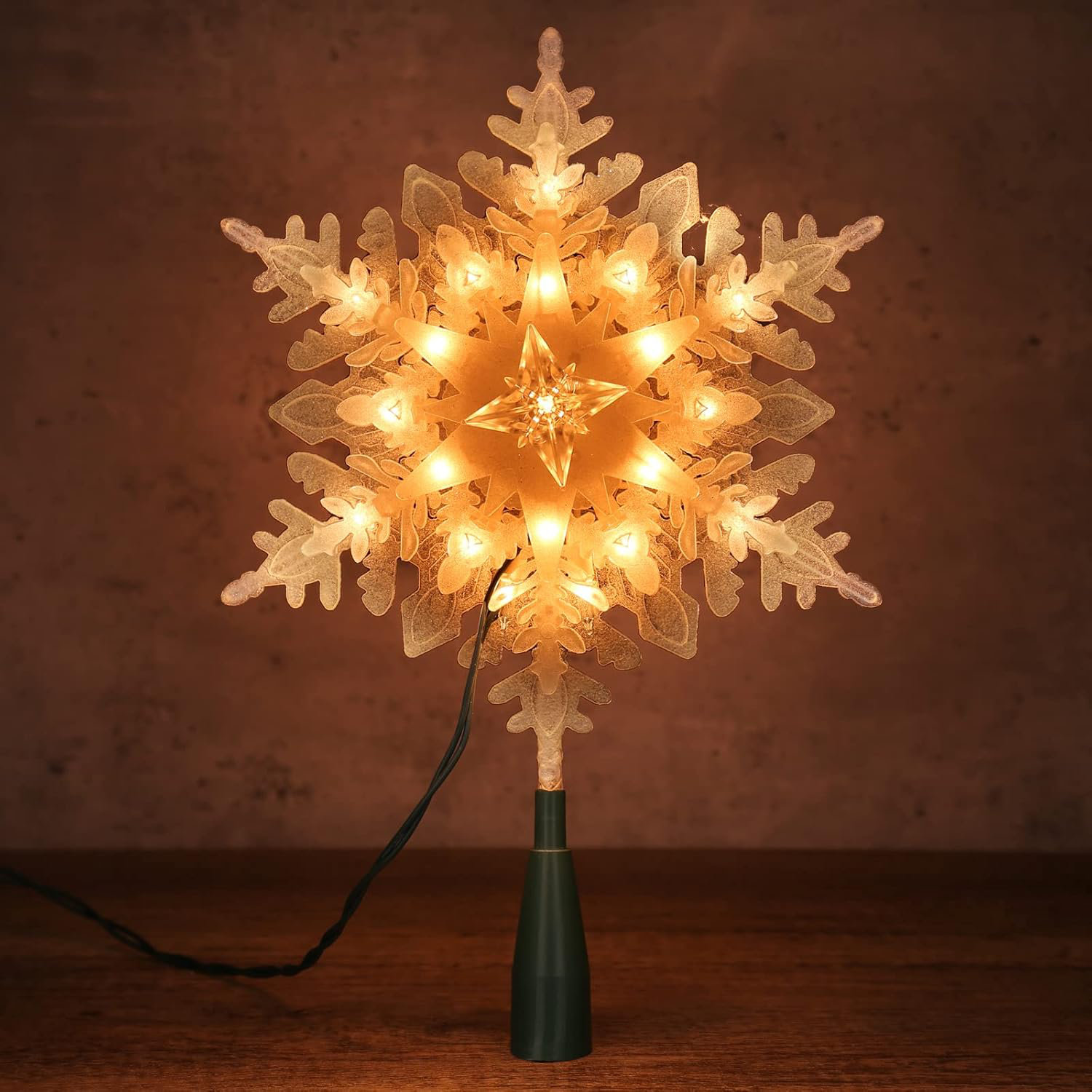 Wildon Home® Snowflake Tree Topper Lights 9In 20 Clear Christmas Star ...