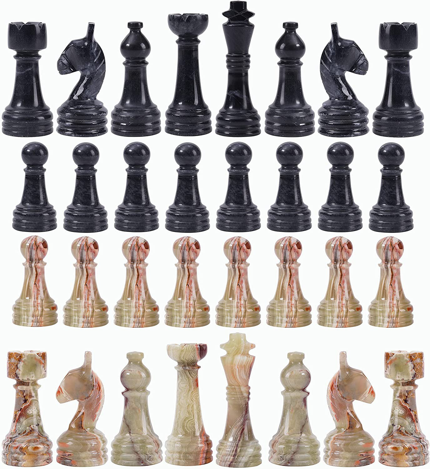 RADICALn Handmade Black/Green 2 in 1 - Chess and Checkers Set Board ...