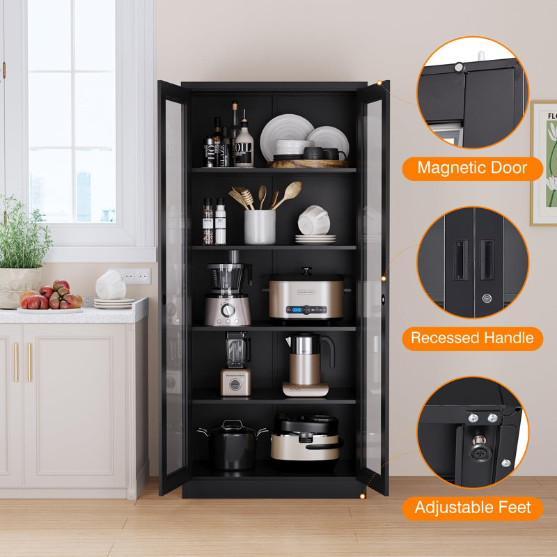 Inbox Zero Kizzi 31.5'' Wide 5 - Shelf Storage Cabinet & Reviews ...