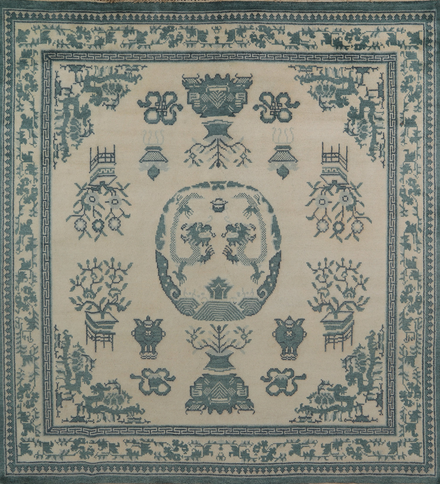 Bloomsbury Market Square Art Deco Indian Area Rug 8x8 | Wayfair