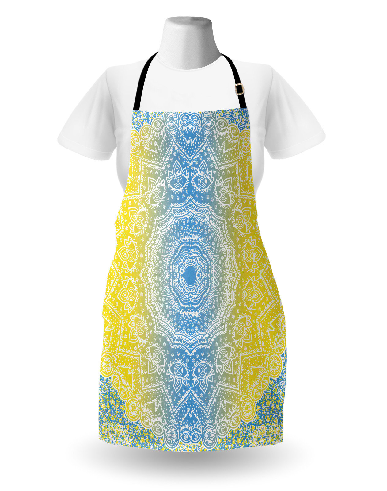 East Urban Home Blue and Yellow Apron Unisex, Hippie Ombre, Adult Size ...