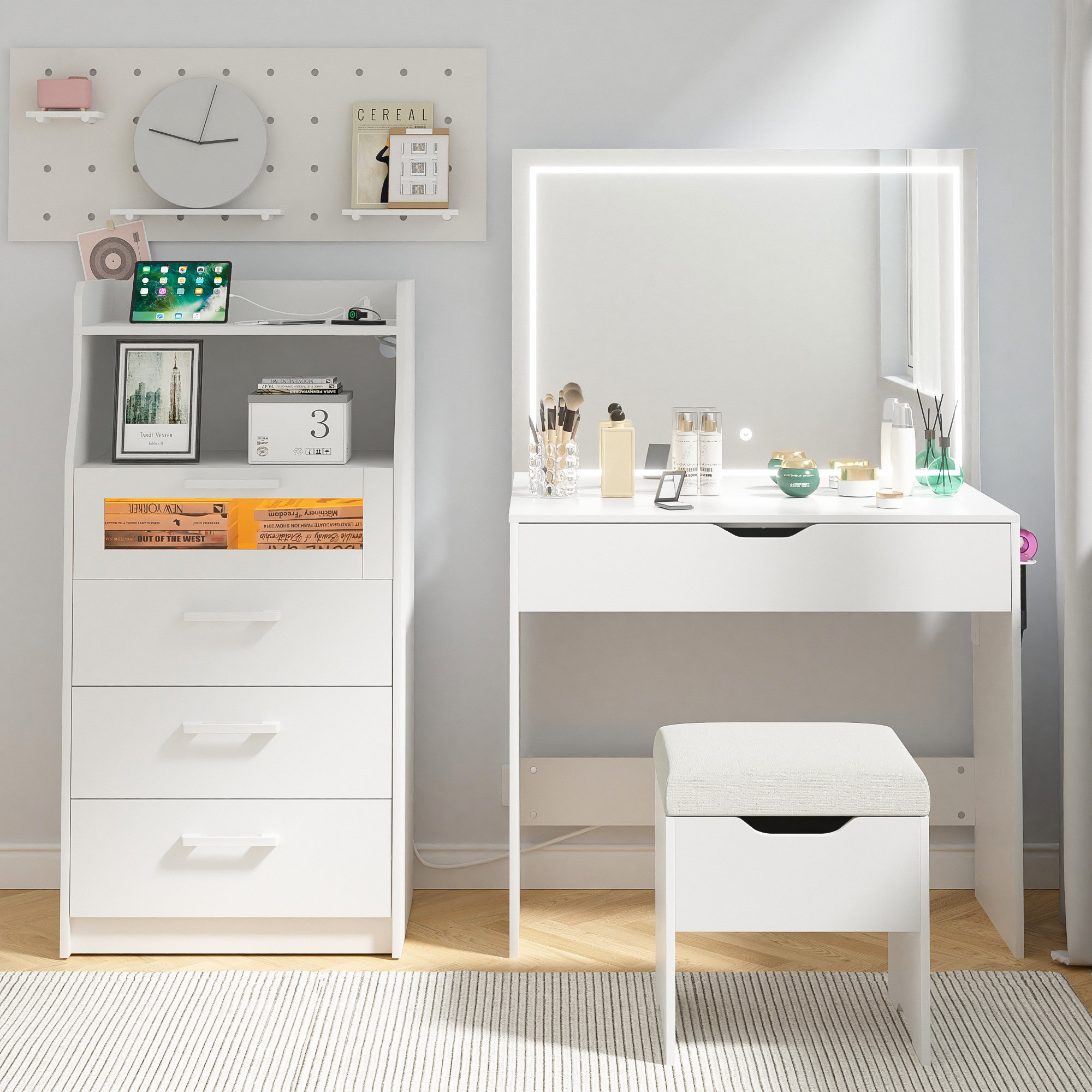 white malm dressing table