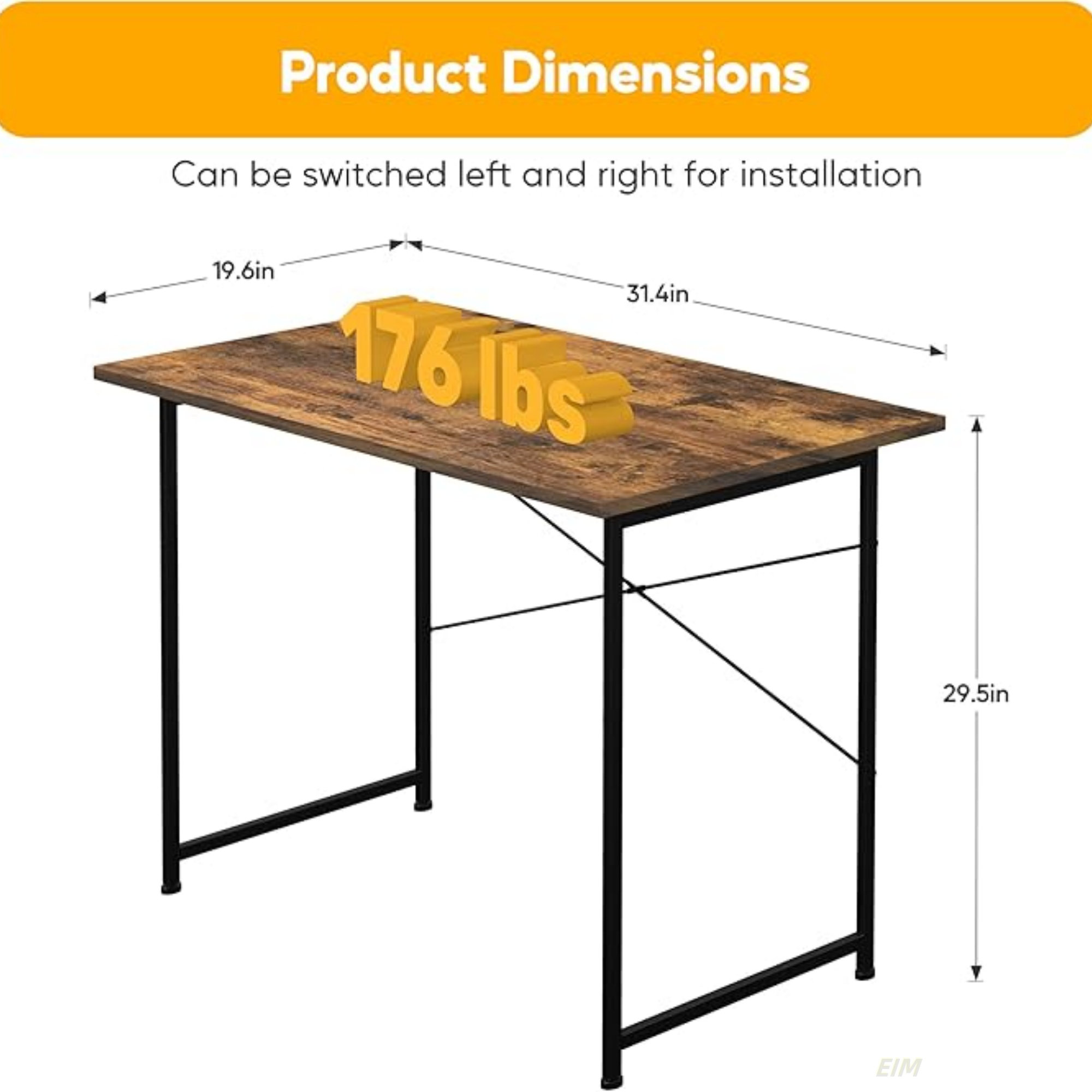 17 Stories Home Office Computer Small Brown Desk, Wooden Simple Design ...