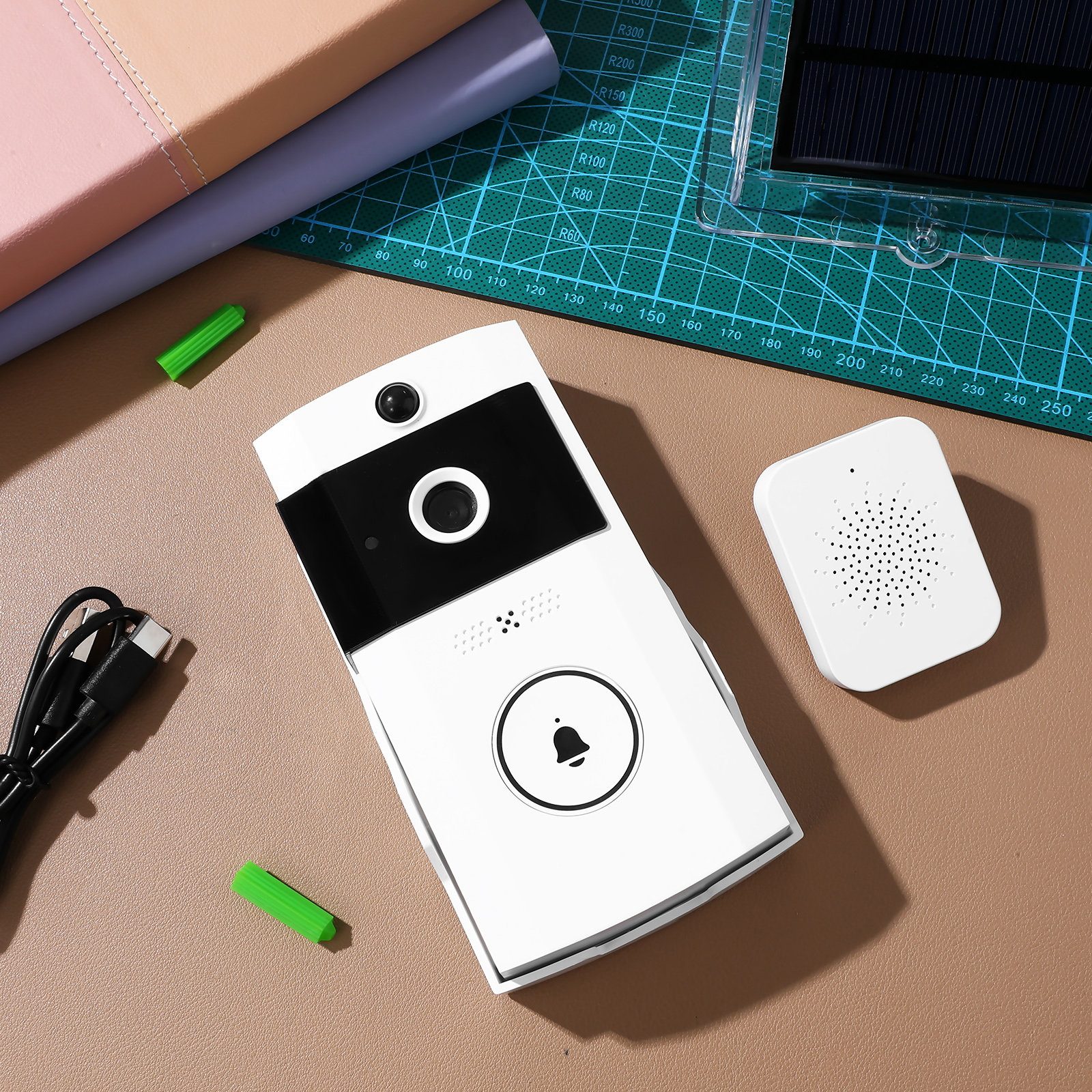 Symple Stuff Doorbell Solar Charger Wireless Video Door Bell With Solar ...