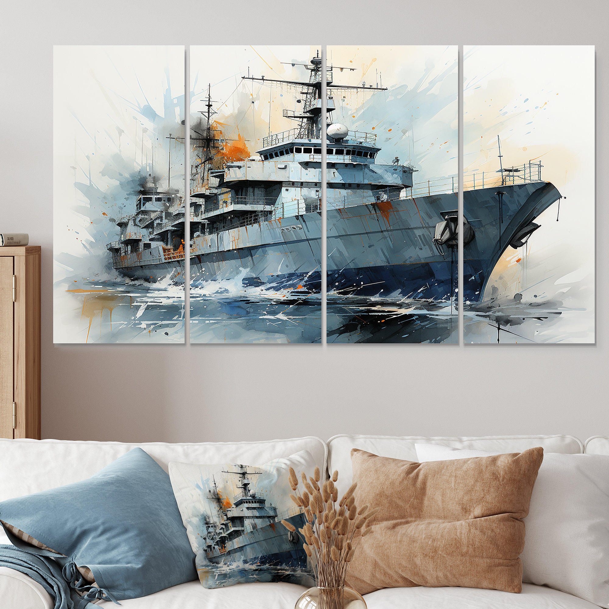Breakwater Bay Navy Army Boat Frigate II - Military 4 Piece Wall Art ...