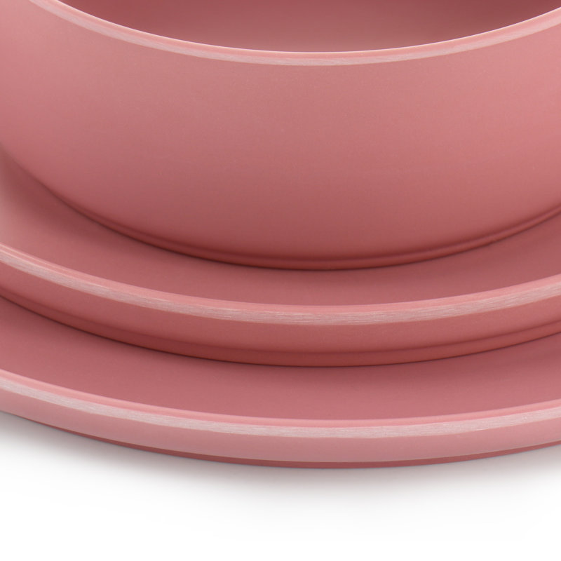 Gibson Home Canyon Crest 12 Piece Round Melamine Dinnerware Set In Pink ...