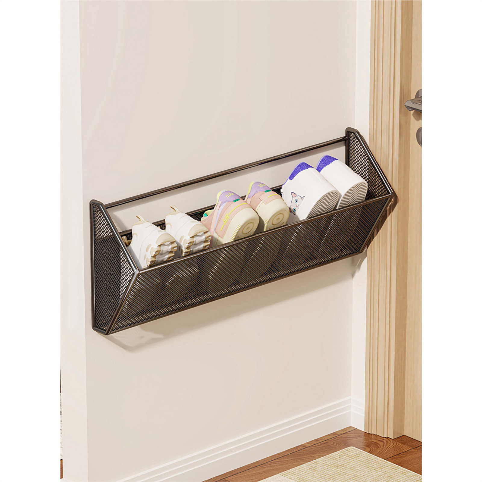 Rebrilliant Over-The-Door Wall-Mounted Shoe Rack - No-Drill Bathroom ...