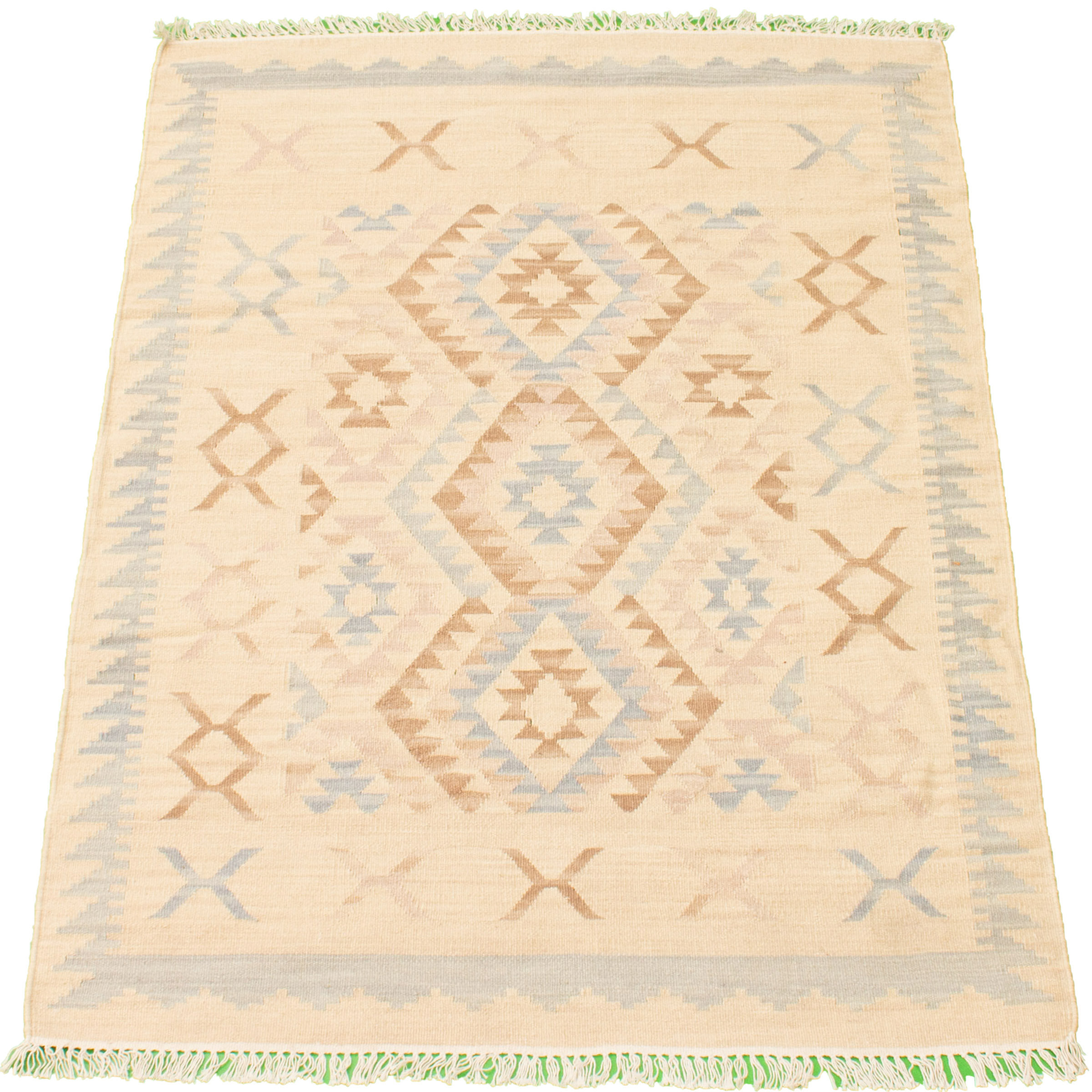 Foundry Select Innis Oriental Handmade Kilim Wool Ivory/Brown Area Rug ...