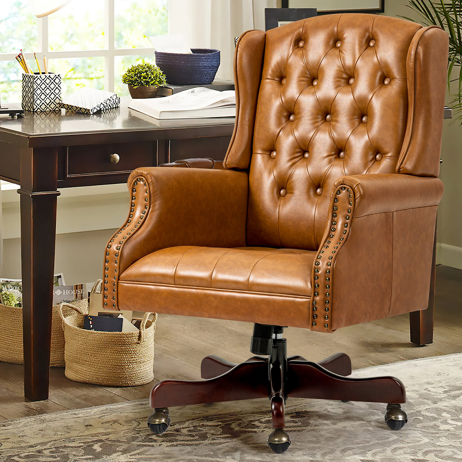 Alcott Hill® Byrant Faux Leather Executive Chair & Reviews | Wayfair