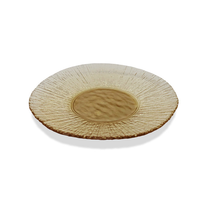 Orren Ellis Drequan Set of 4 Organic Shaped Gold Dessert Plates | Wayfair