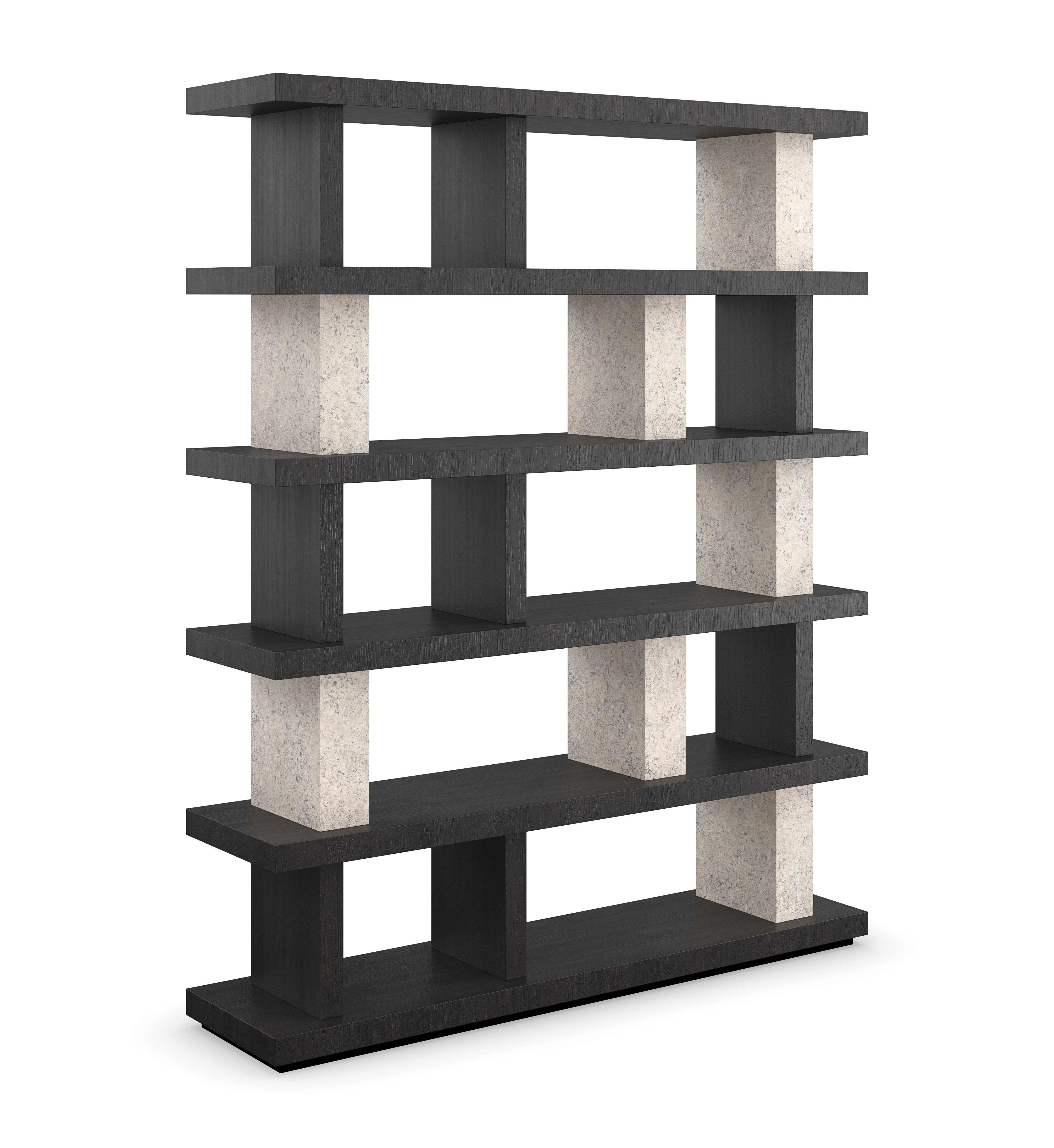 Caracole Modern Contrast 80.75" H x 65" W Geometric Bookcase | Wayfair