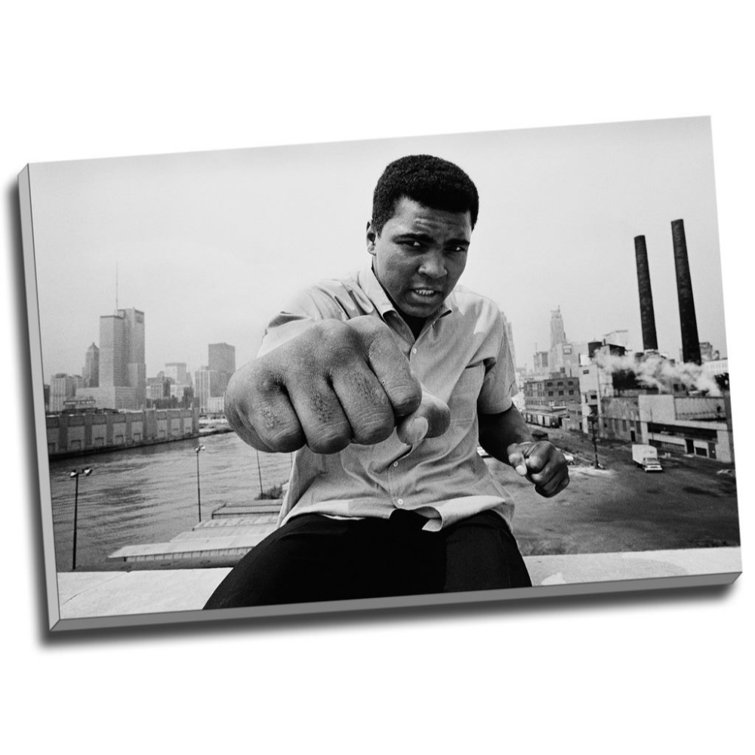 Panther Print Muhammad Ali Boxing Fist - Wrapped Canvas Art Prints ...
