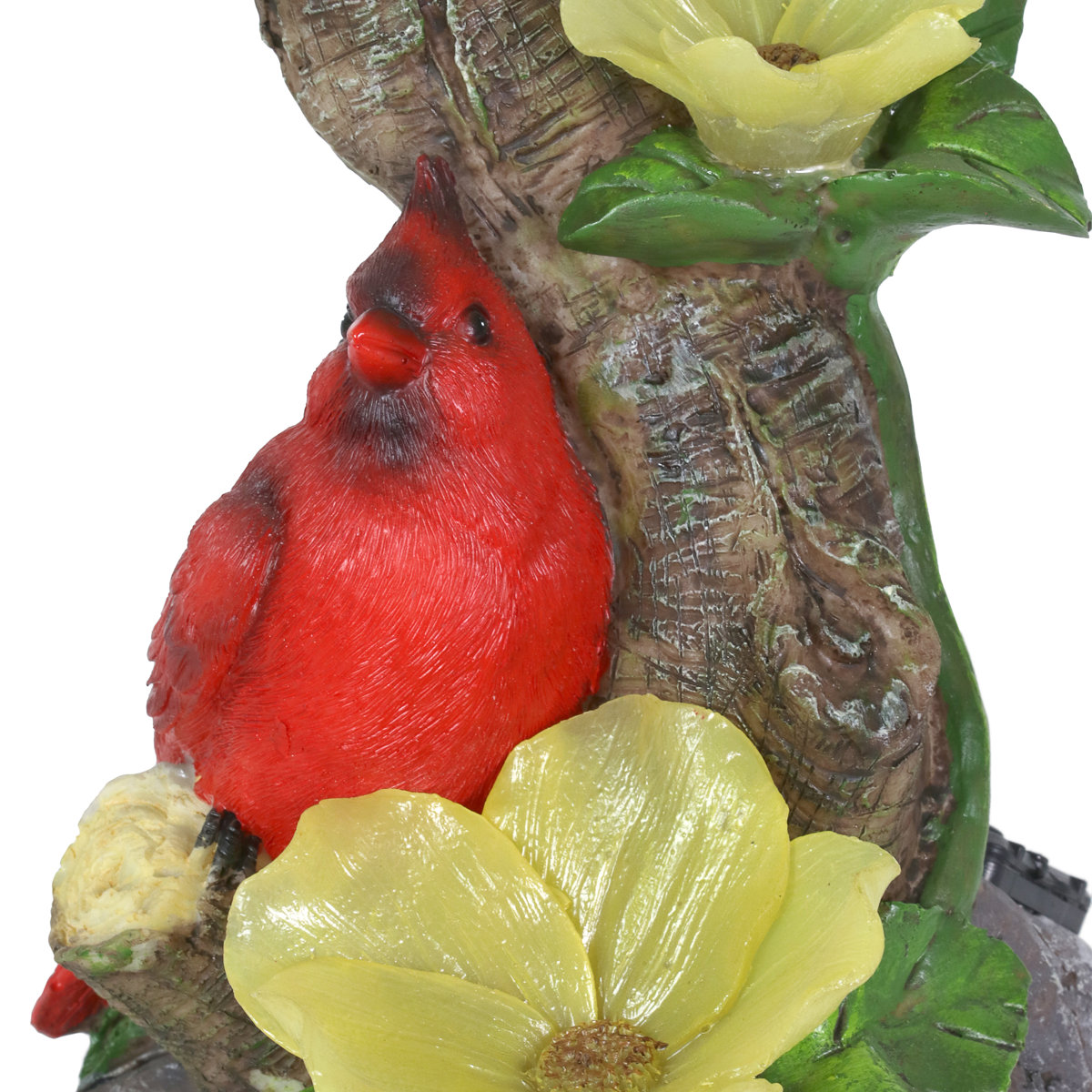 Exhart Cardinals with Solar Flowers on a Branch Hand Painted Garden ...