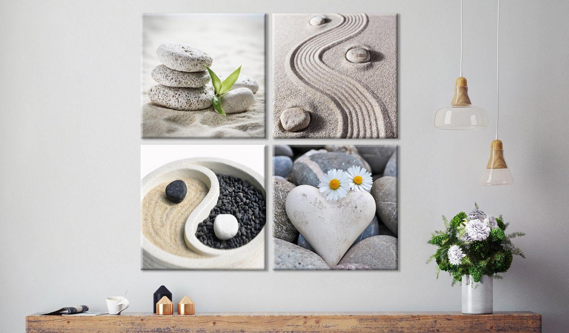 Latitude Run® Sea: Yin and Yang - 4 Piece Wrapped Canvas Photograph Set ...