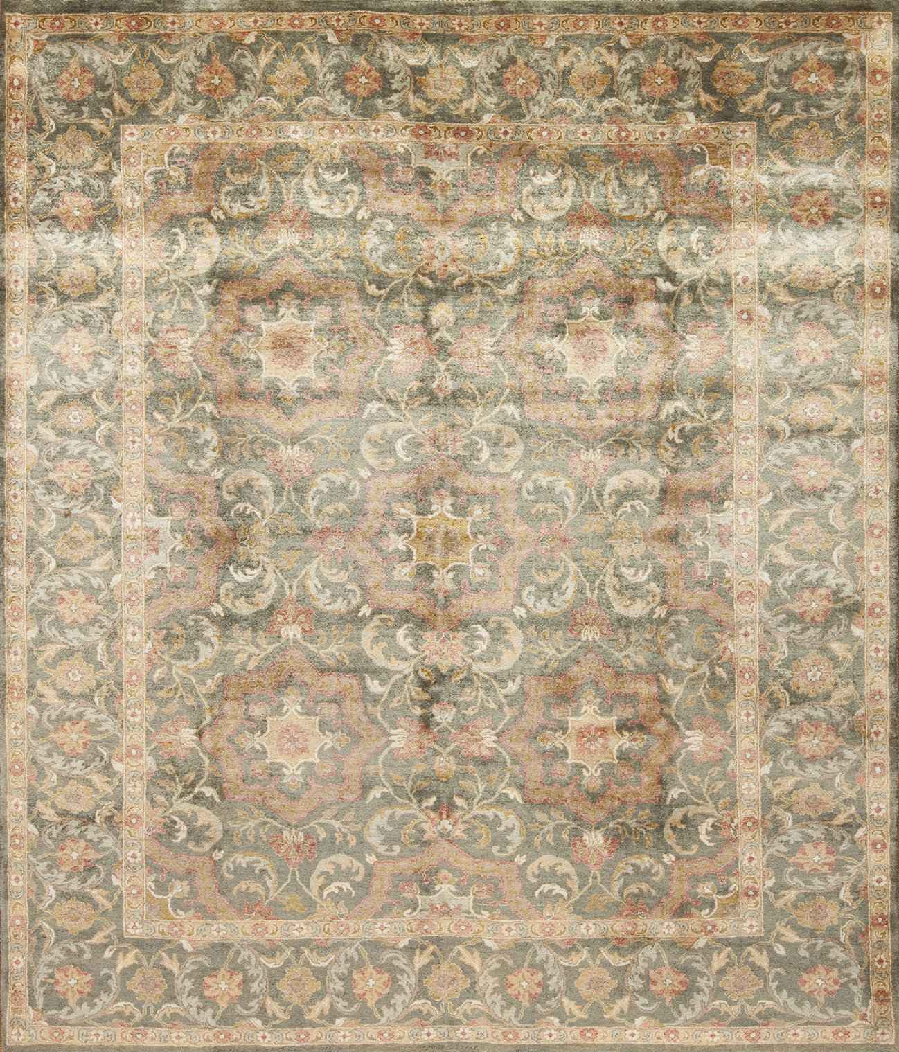 Samad Rugs One-of-a-Kind Hand-Knotted 2010s Rectangle 8'1" x 9'4" Wool ...