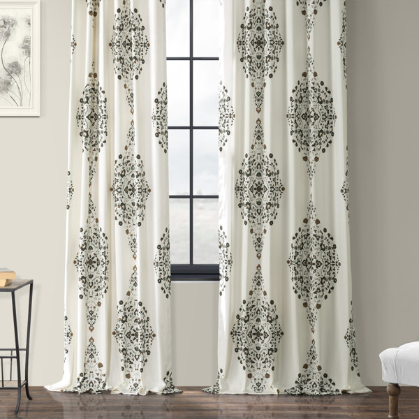 Bungalow Rose Mcclenton Medallion Damask Printed Cotton Rod Pocket Room ...