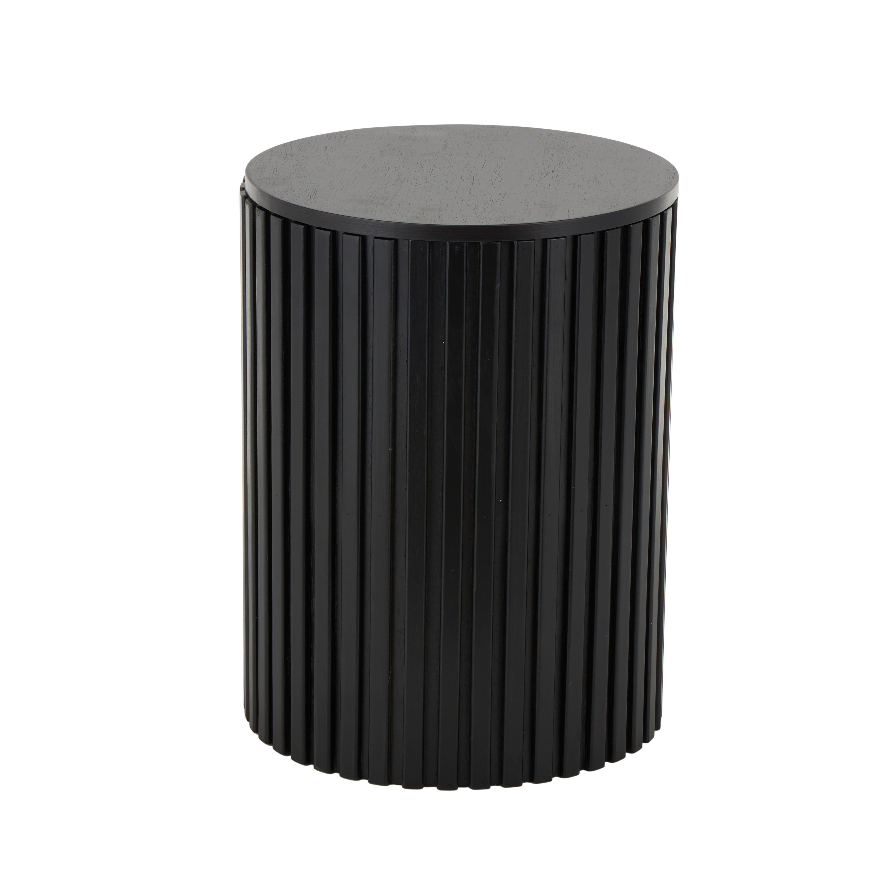 Loon Peak® Cole And Grey Wood Handmade Ribbed Side End Accent Table ...