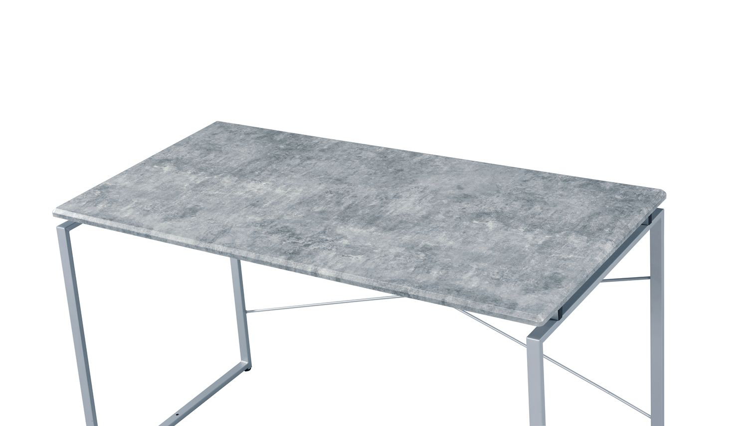 Ebern Designs Tennos White & Chrome Finish Writing Desk with Spacious ...