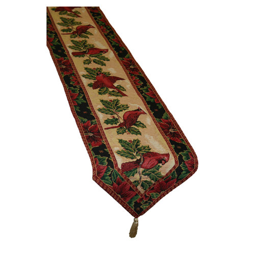 Alcott Hill® Anderson Rectangle Floral Christmas Polyester Table Runner ...