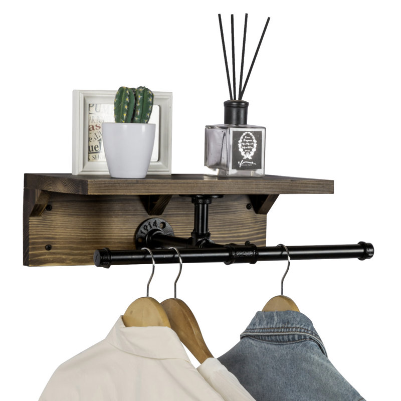 Rebrilliant Mellman 17.5" Solid Wood/Metal Adjustable Wall Mounted ...