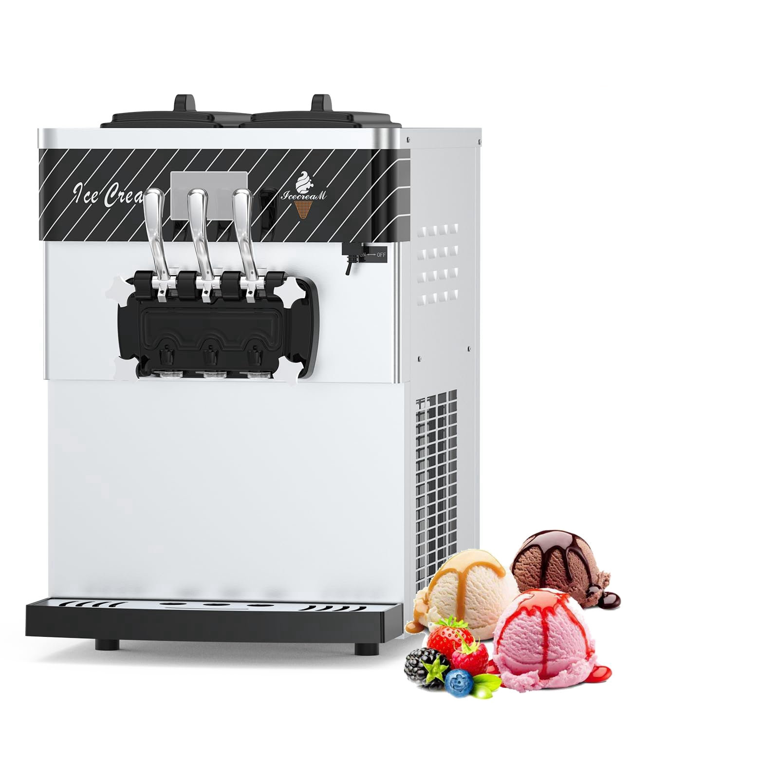 Zstar Commercial Ice Cream Maker, Frozen Yogurt Machine, 22-30L/H, 2450 ...