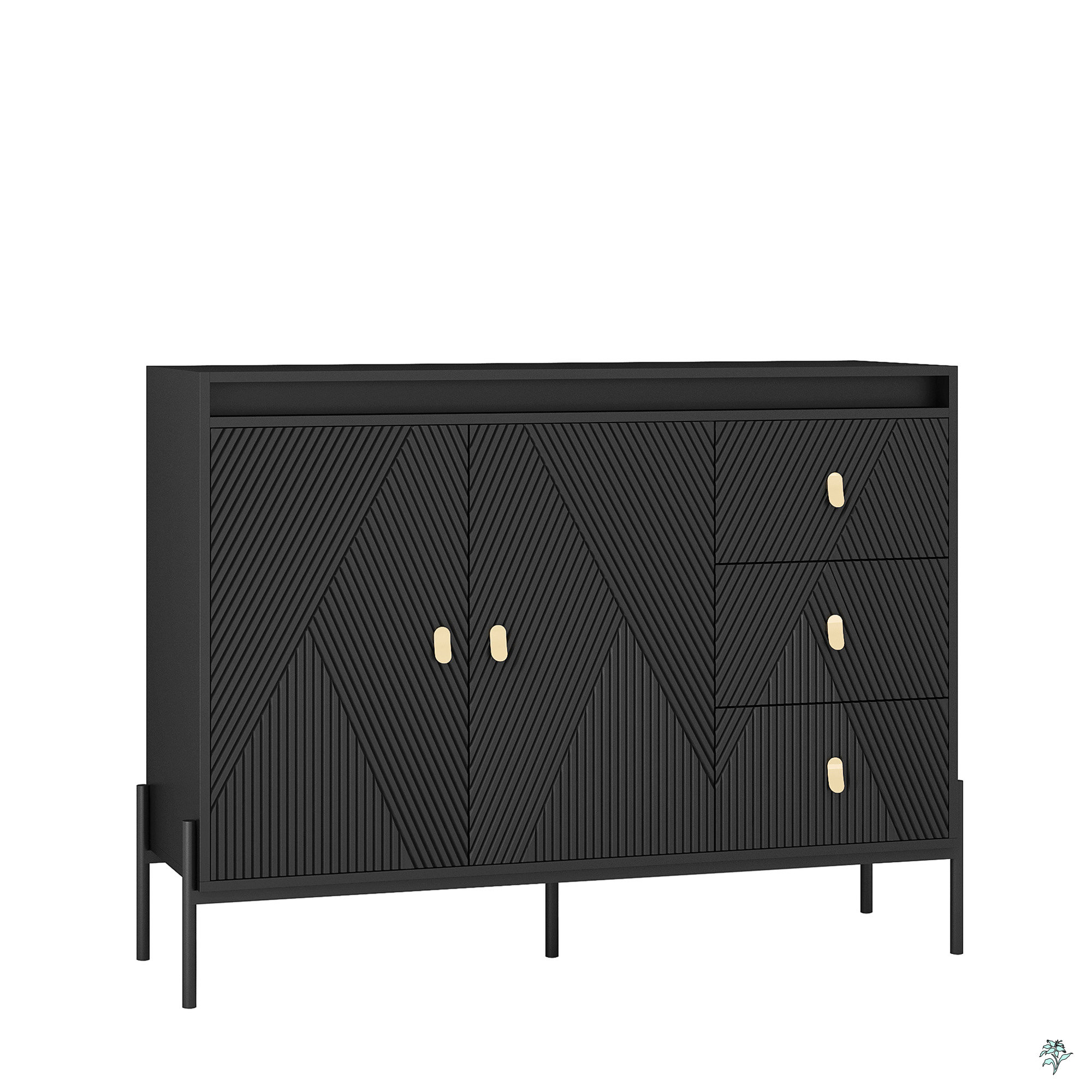 Wrought Studio Buffets & Sideboards, Fluted Sideboard Cabinet, 2 Door 3 ...