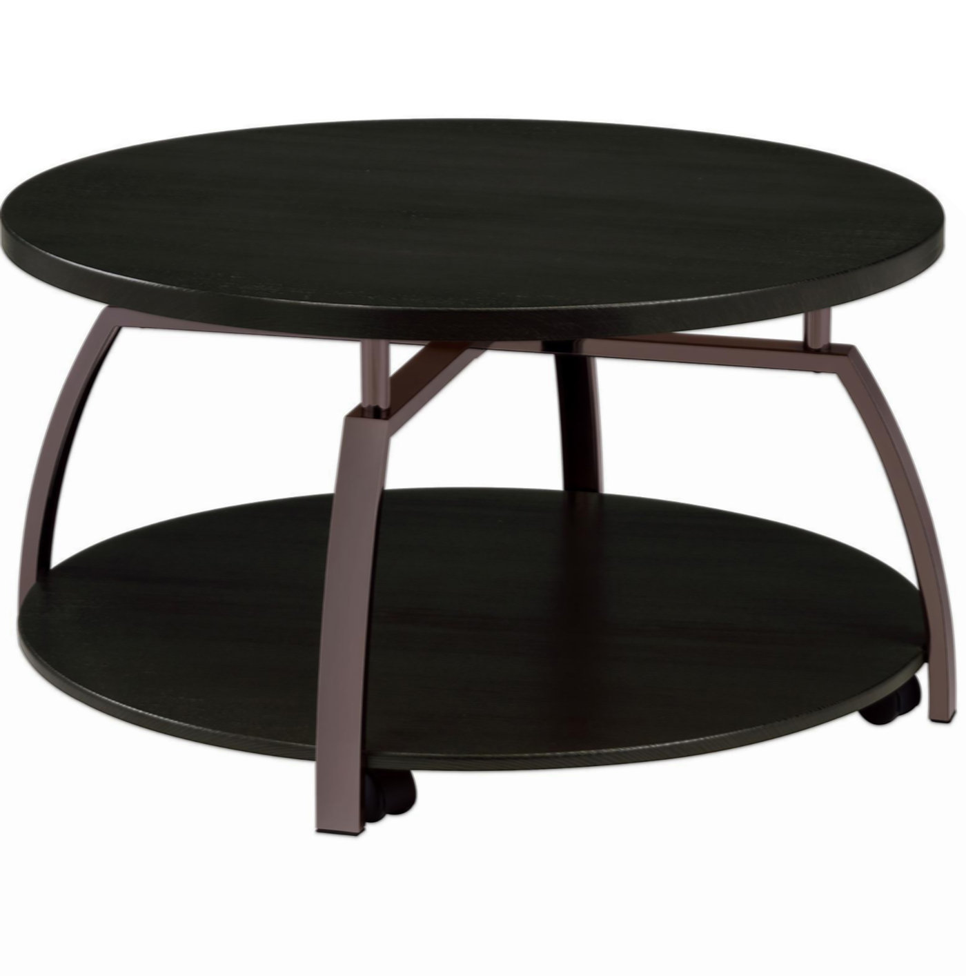 Ivy Bronx Round Coffee Table Dark Grey Coffee Table Modern Coffee Table ...
