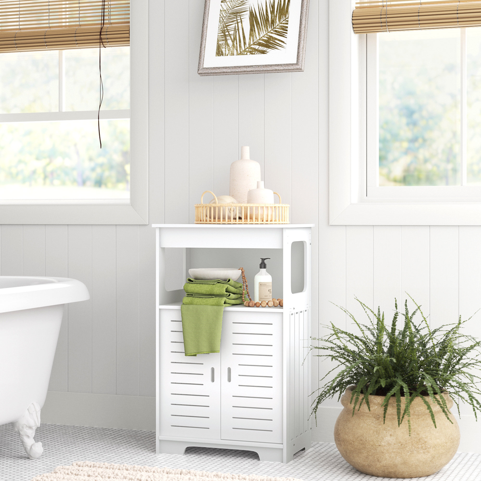 Latitude Run® Keaston 20'' W x 32'' H x 12'' D Free-Standing Bathroom ...