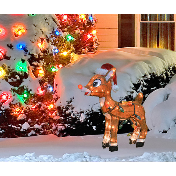 The Holiday Aisle® 24-Inch 3D Pre-Lit Rudolph with C9 Light Strand - 80 ...
