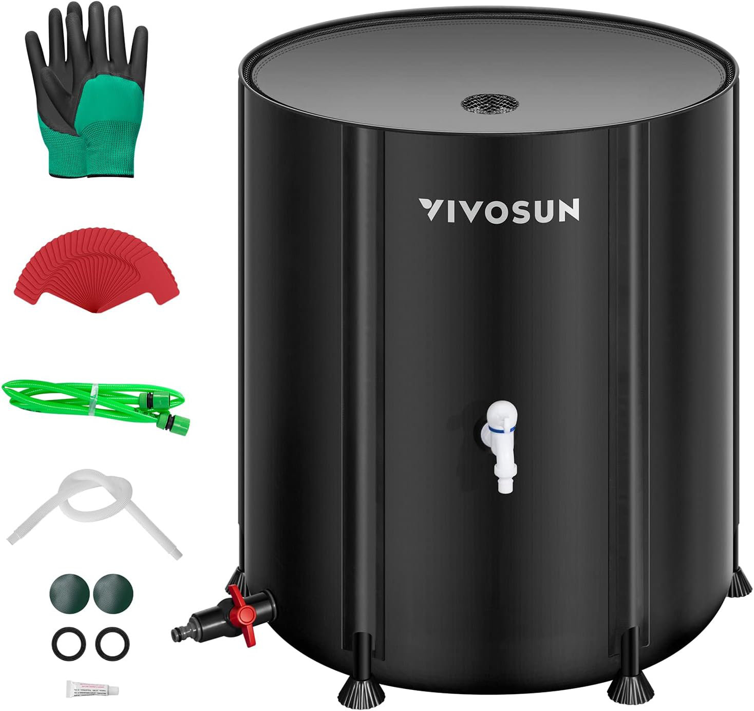 VIVOSUN Weather Resistant Plastic Foldable Drainable Rain Barrel ...