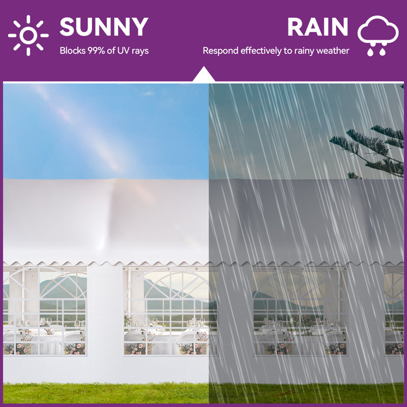 Balconera Heavy Duty 40 Ft. W x 20 Ft. D Galvanized Steel Arched Canopy ...