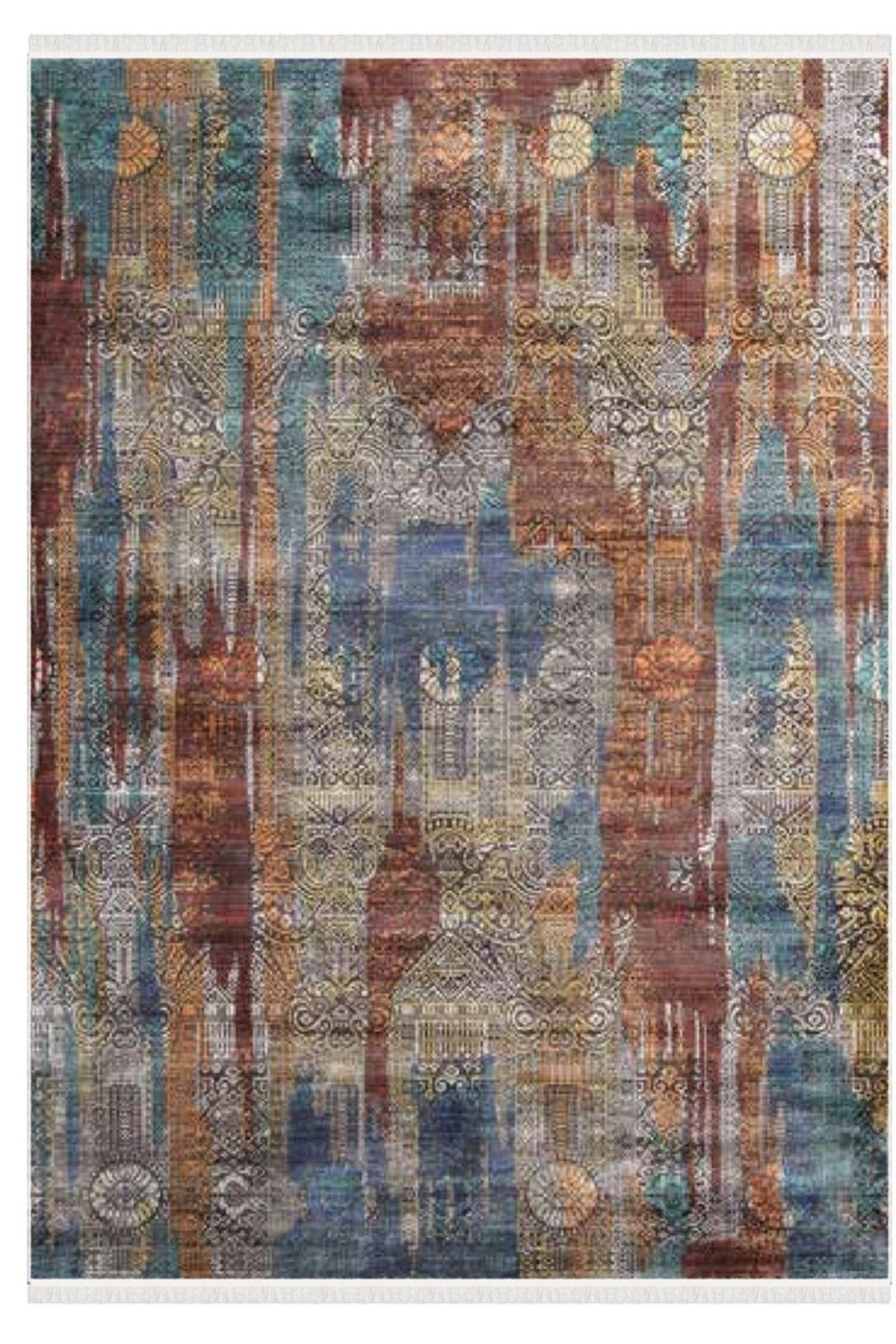 Rugpera Nadell Blue And Brown Color Abstract Design Carpet Machine ...