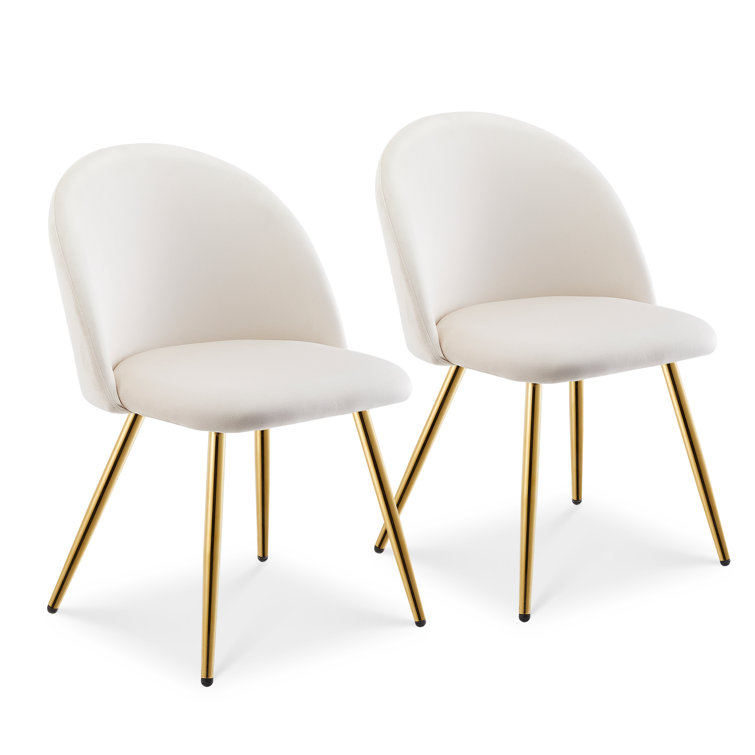 Mercer41 Arsula Velvet Upholstered Metal Side Chair | Wayfair