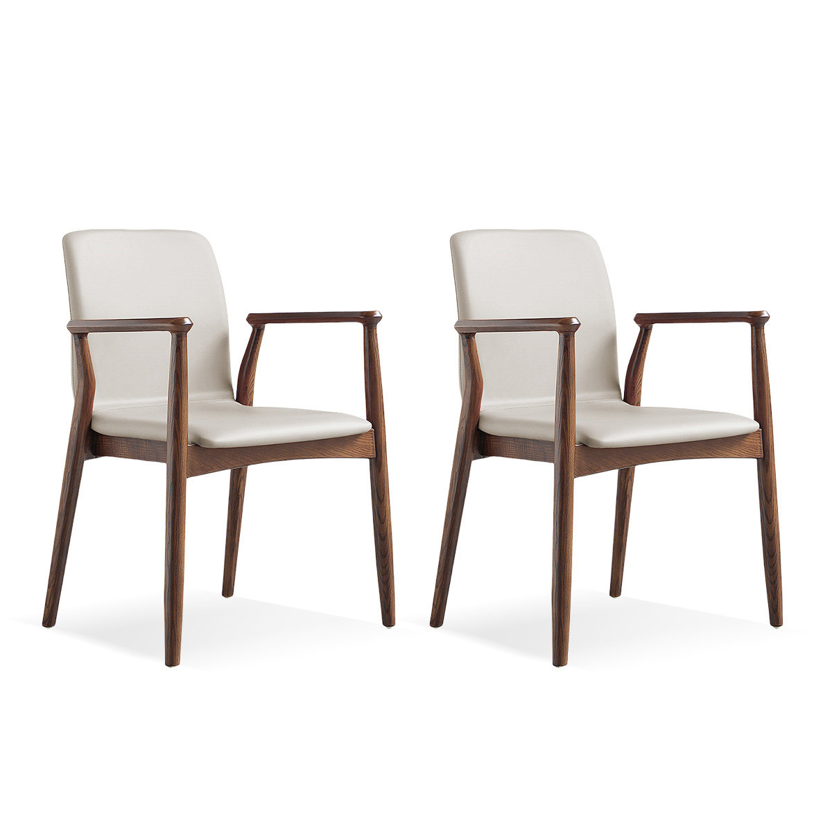 Corrigan Studio® 23.62" White Solid back Arm chair (Set of 2) | Wayfair